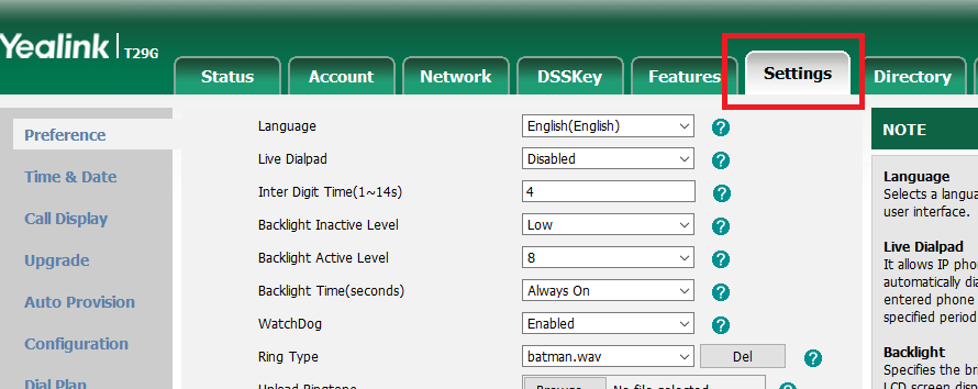 Changing the Wallpaper on Your Phone (Yealink)